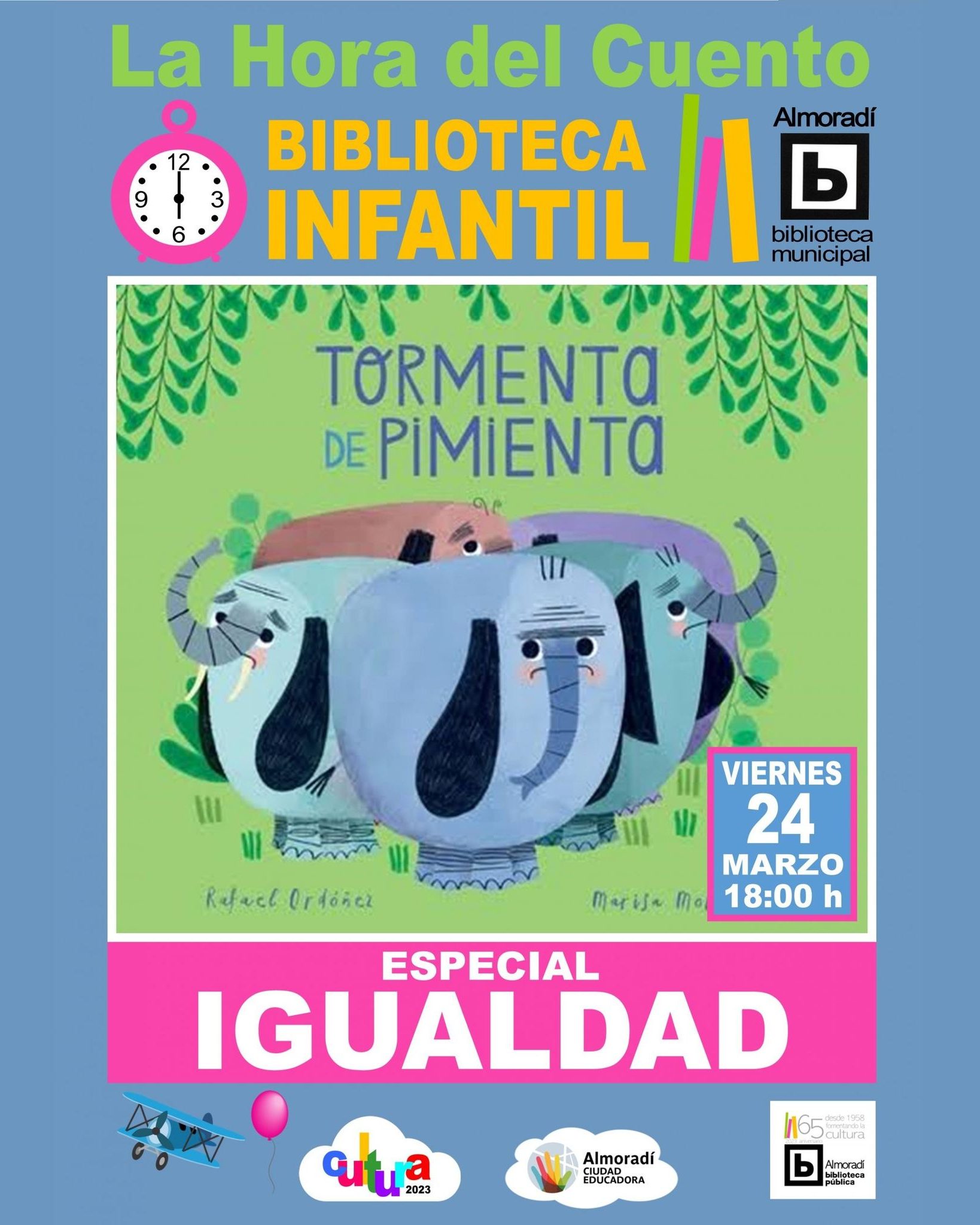 Almoradí: Cuentacuentos con el cuento Tormenta de pimienta en el ciclo La hora del cuento ...