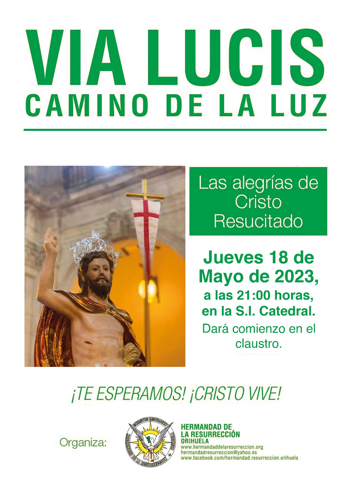 Orihuela: Celebración del Via Lucis camino de la luz por la Hermandad ...